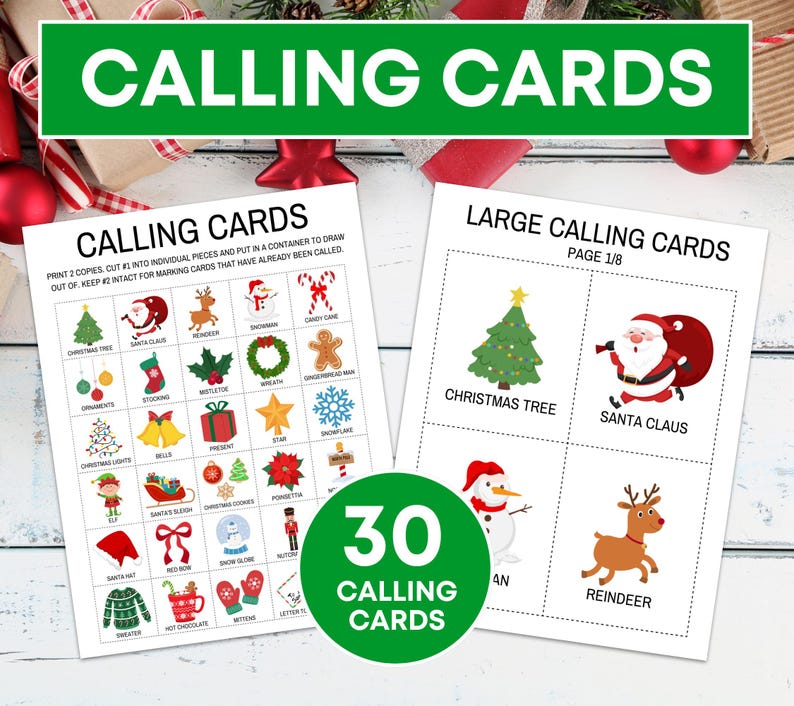 60 Christmas Bingo Card Printable Game,christmas Bingo Board Game for ...