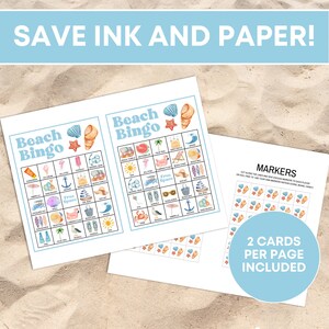 60 Beach Bingo Cards Printable Game, Beach Day Birthday Party Bingo ...
