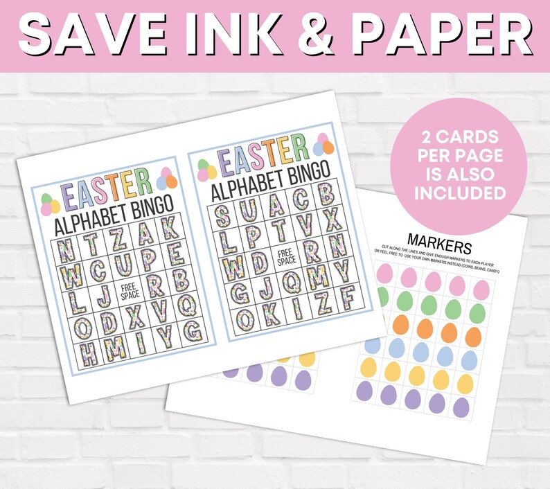 30 Easter Alphabet Bingo Game Cards Printable, Easter Party Game ...