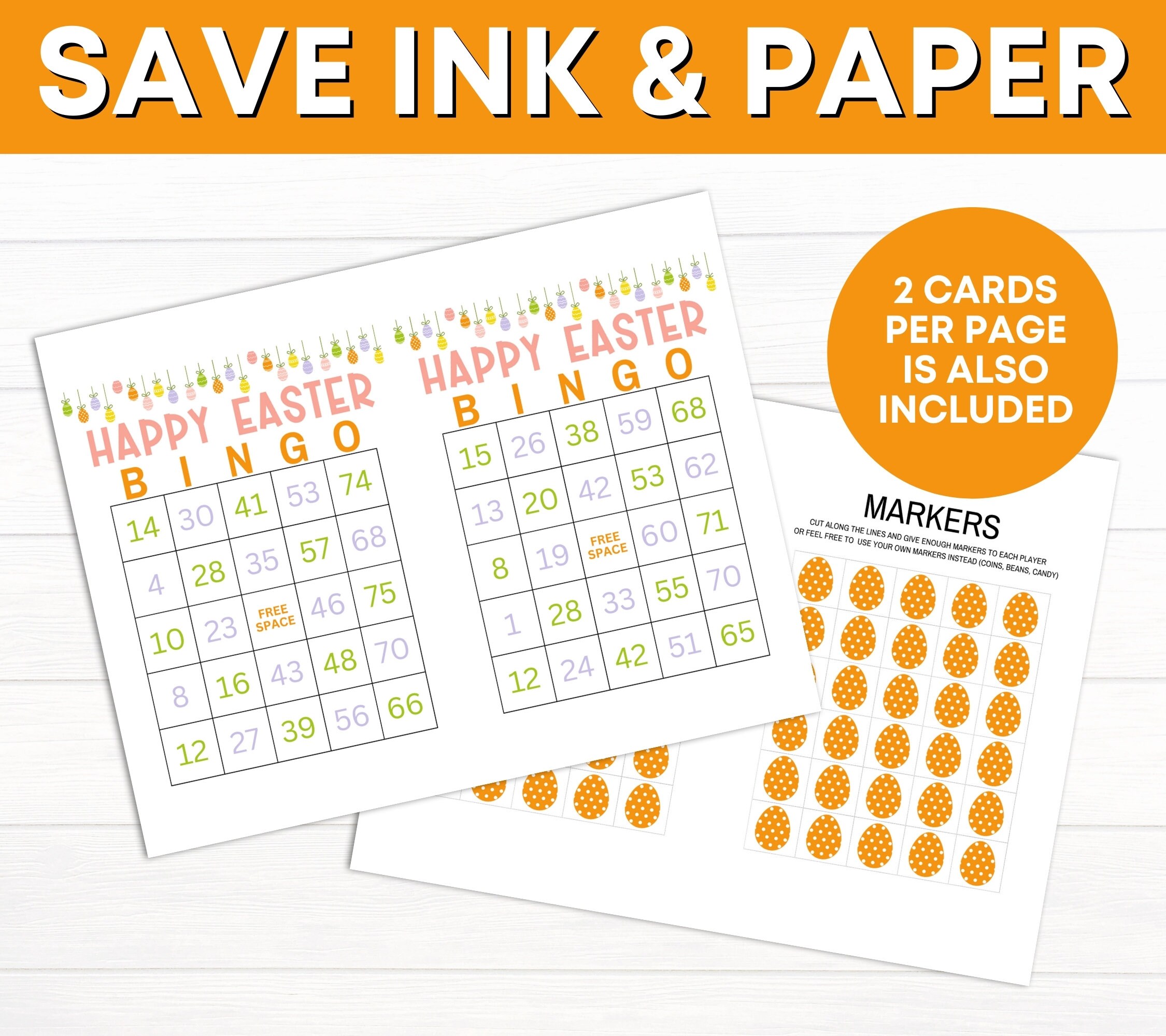 30 Easter Bingo Cards Printable Game, Easter Bingo Boards Activity for ...