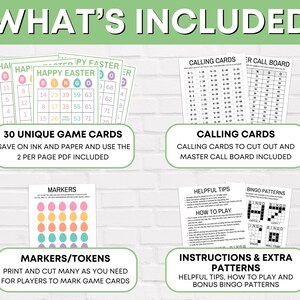 30 Easter Bingo Cards Printable Game, Easter Bingo Boards Activity for ...