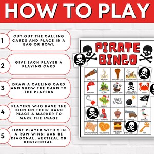 120 Pirate Bingo Cards Printable Game, Pirate Birthday Party Kids Bingo ...