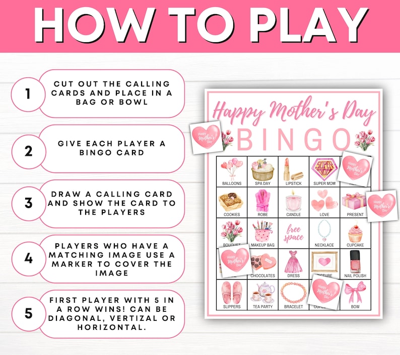 120 Mothers Day Bingo Cards Printable Game, Mothers Day Party Brunch ...