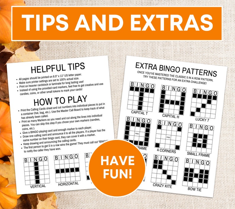 50 Fall Bingo Cards Printable Game, Fall Autumn Bingo Boards, Fall ...