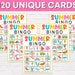 120 Summer Bingo Cards Printable Game, Summer Birthday Party Bingo Game ...