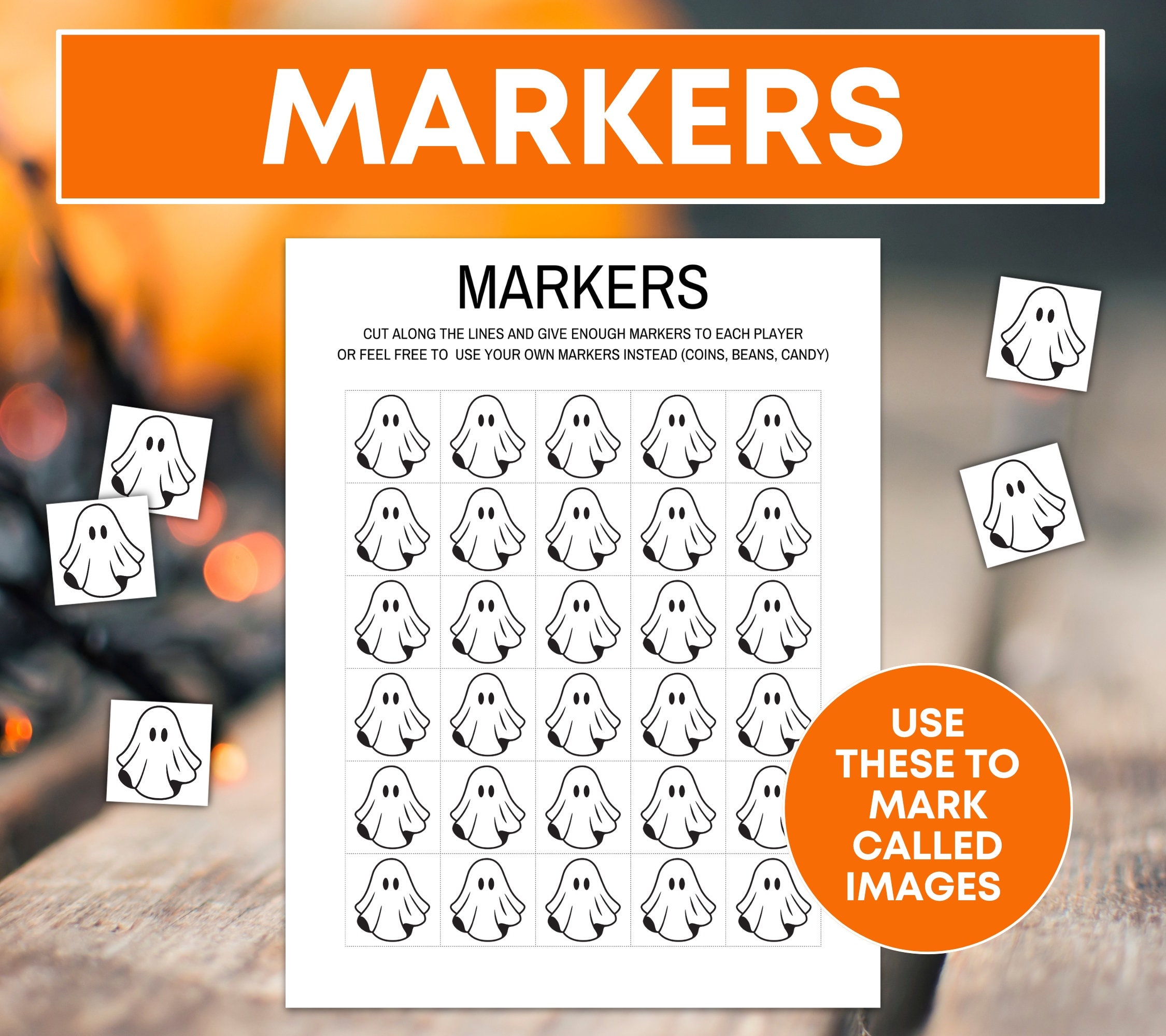 50 Halloween Bingo Cards Printable Game,halloween Fall Bingo Boards ...