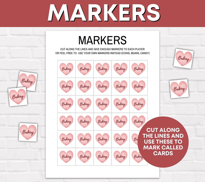 30 Baking Bingo Game Cards Printable, Baking Birthday Party Bingo ...