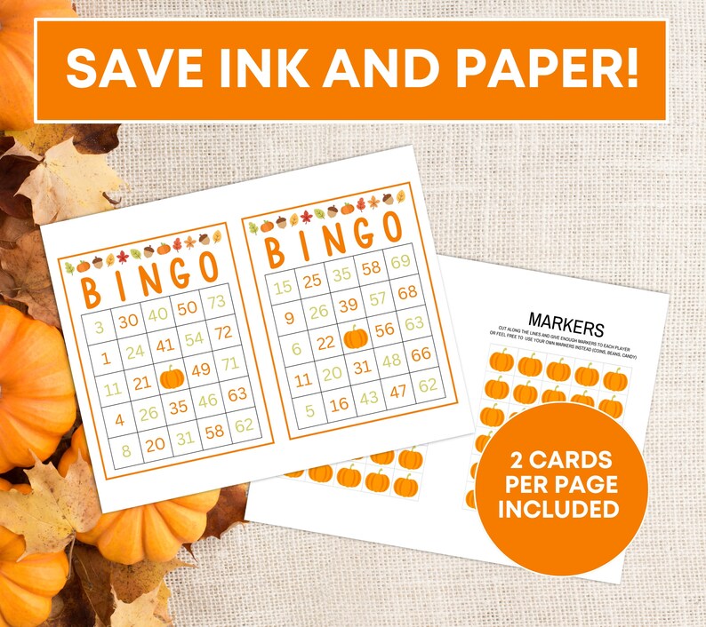 30 Fall Bingo Cards Printable Game, Fall Autumn Bingo Boards, Fall ...