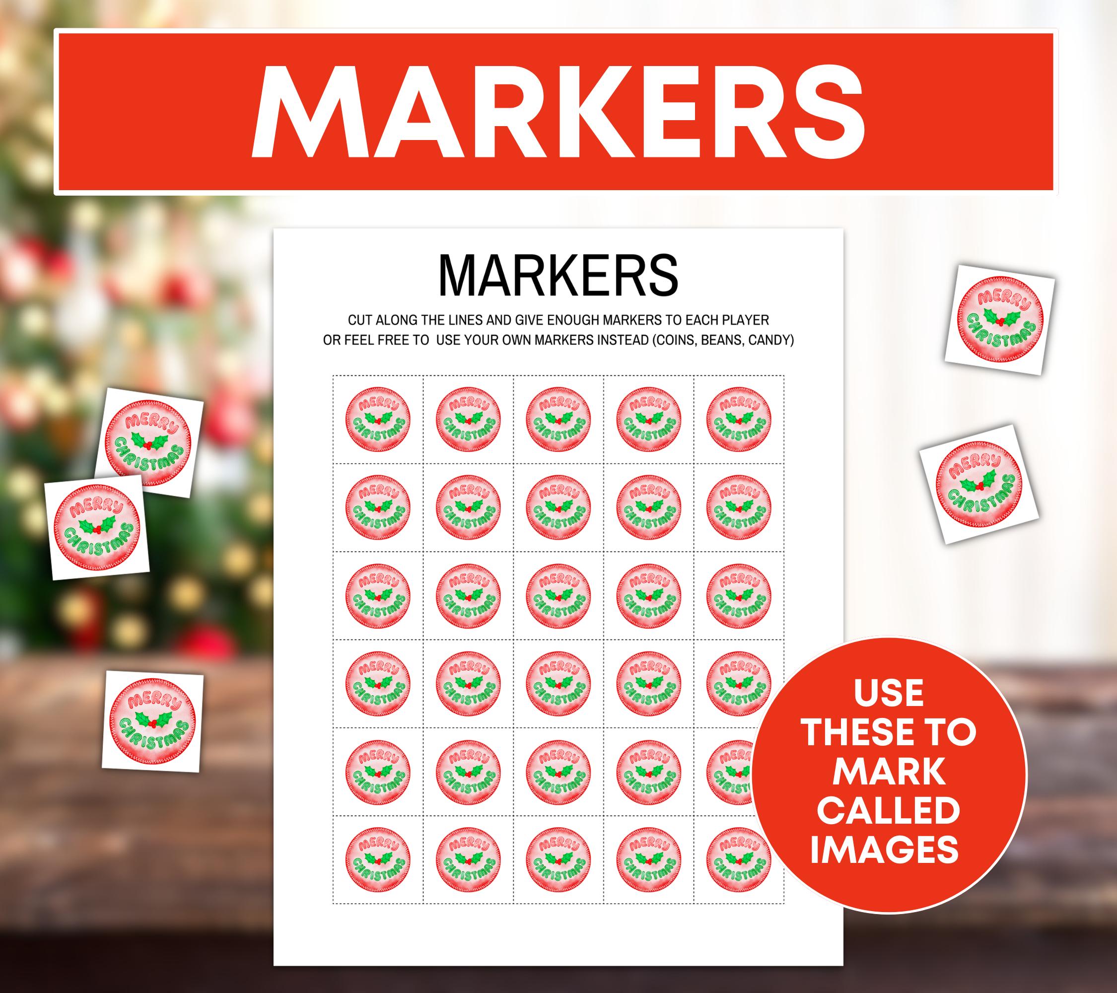 60 Christmas Bingo Card Printable Game,christmas Bingo Board,christmas ...