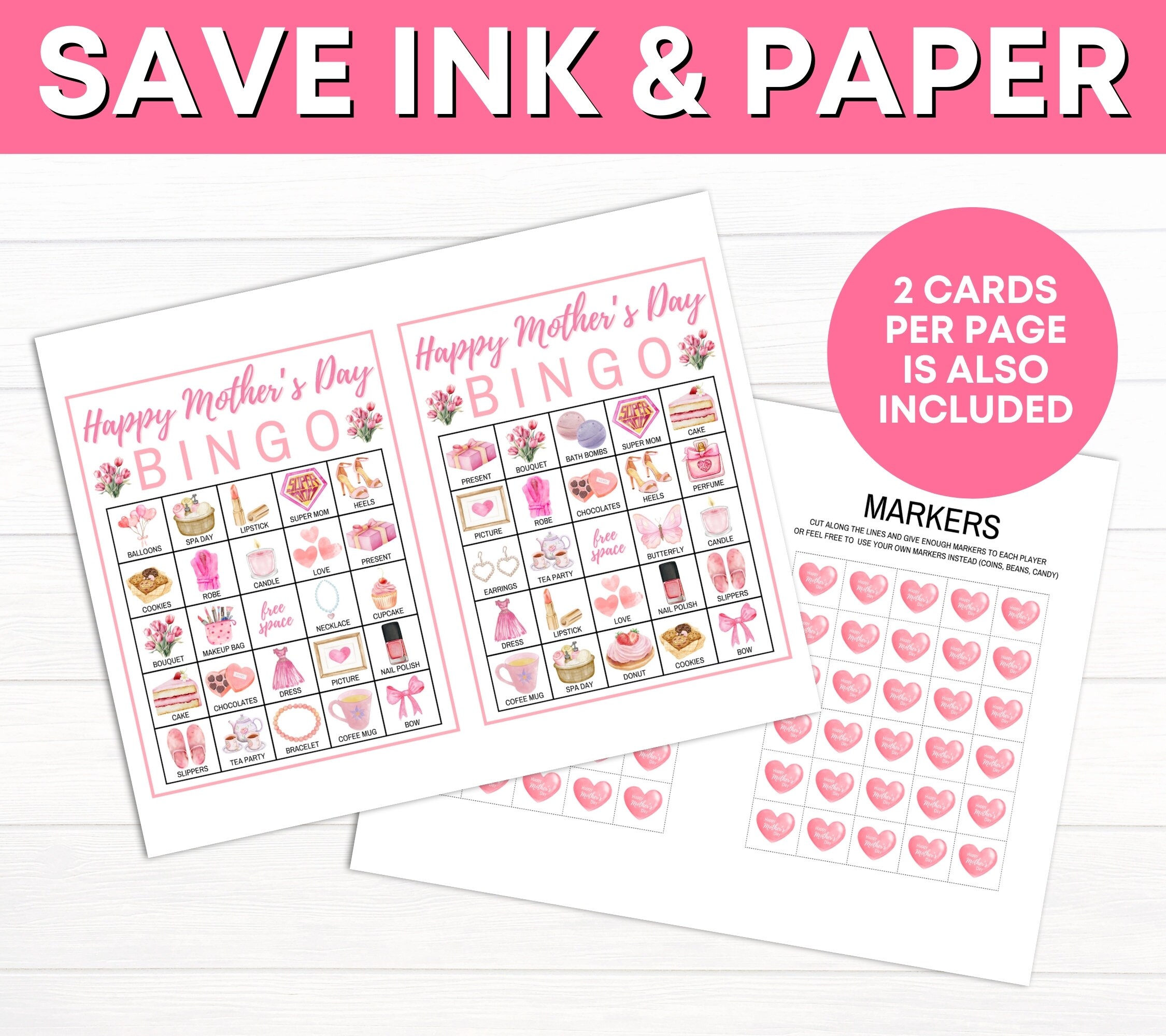 30 Mother's Day Bingo Cards Printable Game, Mothers Day Party Brunch ...