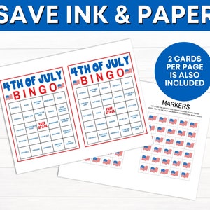 120 Fourth of July Bingo Cards Printable Game, 4th of July USA ...
