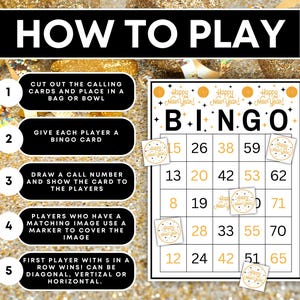 100 New Years Eve Bingo Cards Printable Game, New Years Bingo Party ...