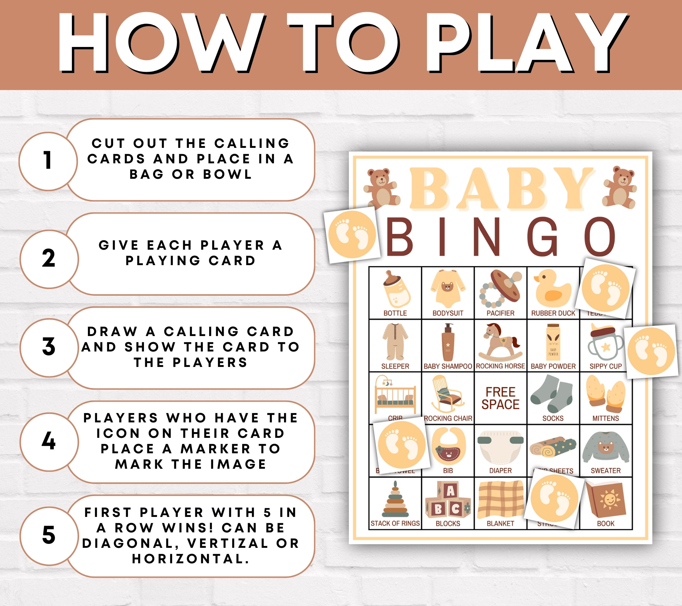 30 Baby Bingo Cards Printable Game, Boho Baby Shower Bingo Game Cards ...