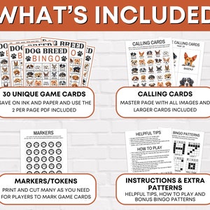 30 Dog Breed Bingo Cards Printable Game, Dog Bingo Cards Game, Dog ...
