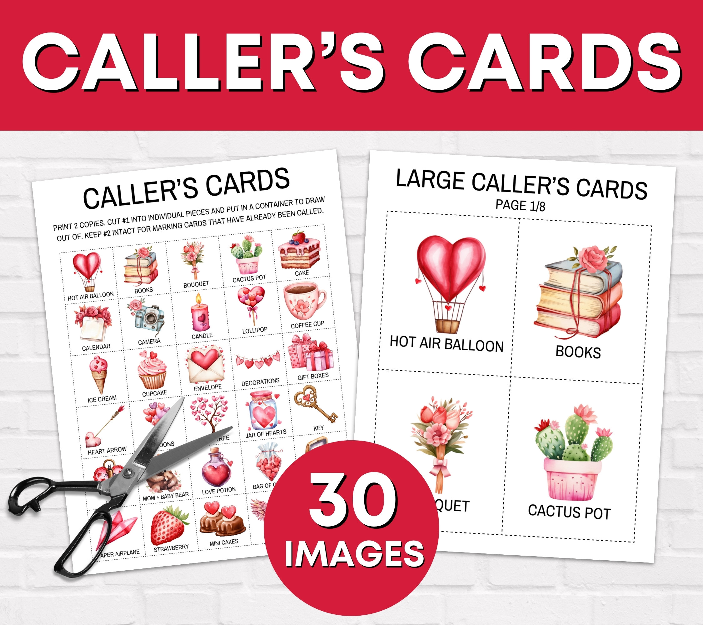 60 Valentines Bingo Game Cards Printable, Valentine's Day Bingo Cards ...