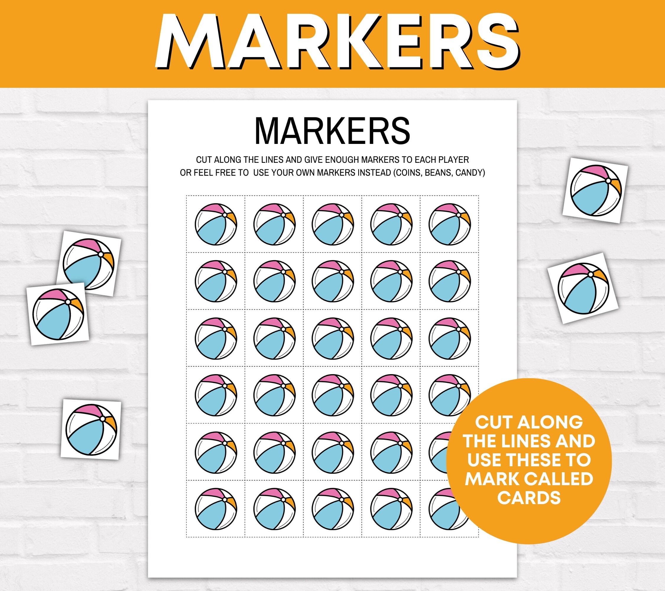 60 Beach Bingo Cards Printable Game, Beach Day Birthday Party Bingo ...