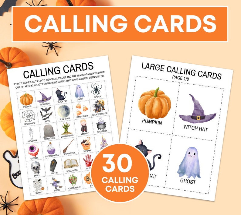 60 Halloween Bingo Cards Printable Game,halloween Fall Bingo Boards ...
