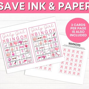 60 Girly Pink Aesthetic Bingo Cards Printable Game, Pink Girl Coquette ...