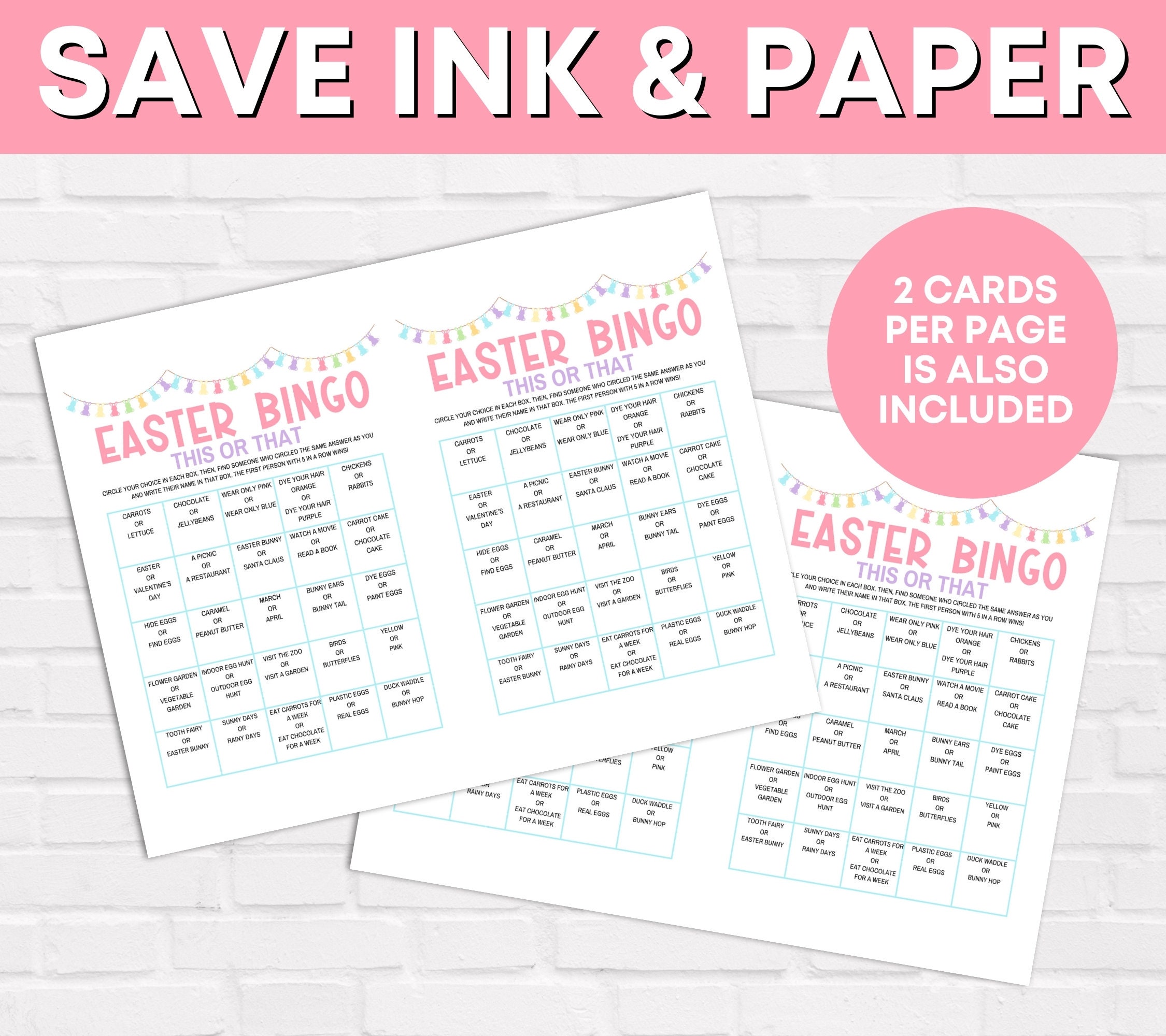Easter Bingo This or That Game, Easter Party Mingle Icebreaker Would ...