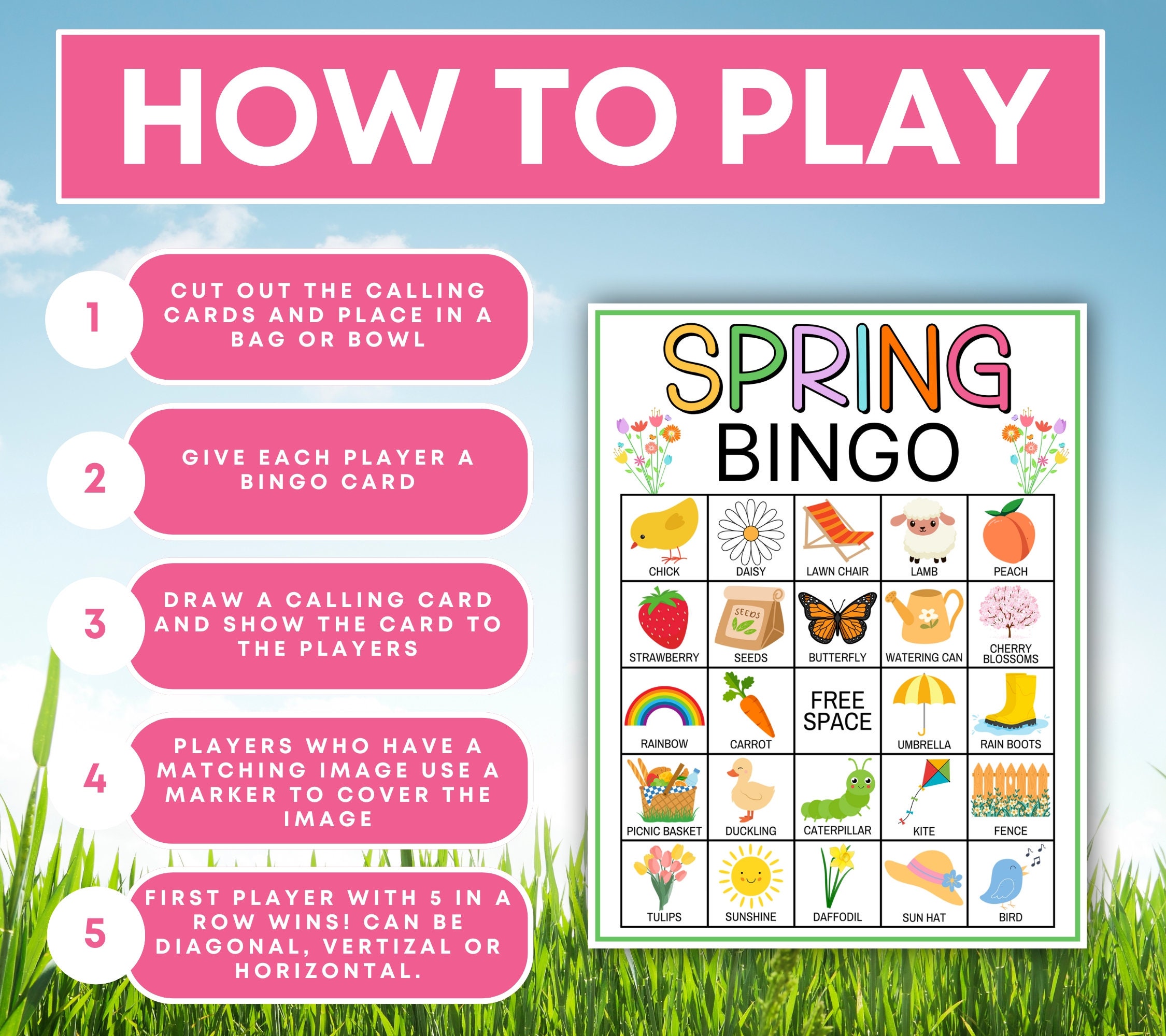 120 Spring Bingo Cards Printable Game, Spring Bingo Kids Classroom ...