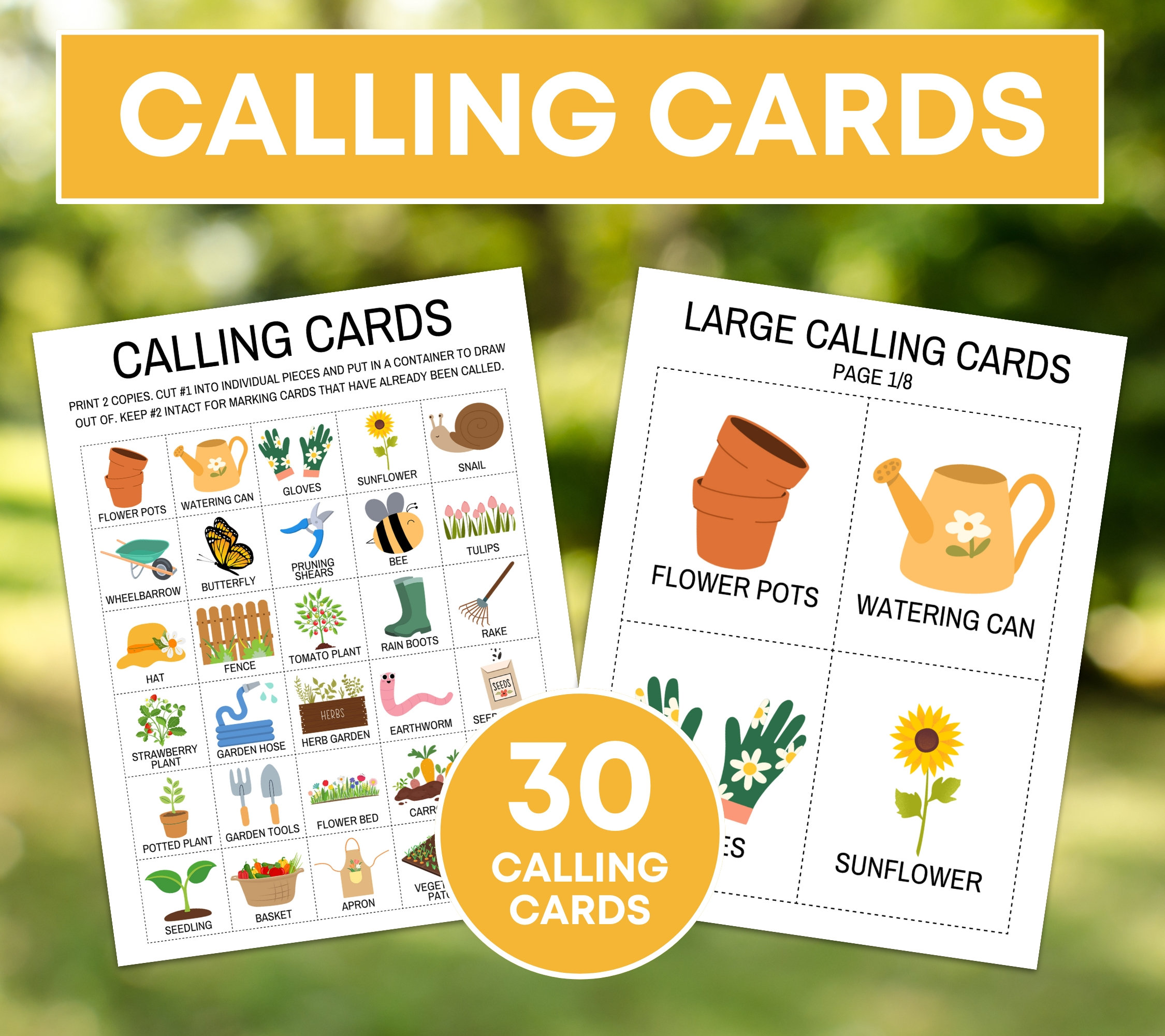 30 Gardening Bingo Cards Printable Game, Gardening Club Bingo Activity ...