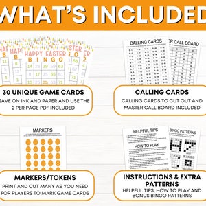 30 Easter Bingo Cards Printable Game, Easter Bingo Boards Activity for ...