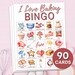 90 Baking Bingo Game Cards Printable, Baking Birthday Party Bingo ...