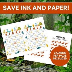 100 Dinosaur Bingo Cards Printable Game, Boy Dinosaur Birthday Party ...