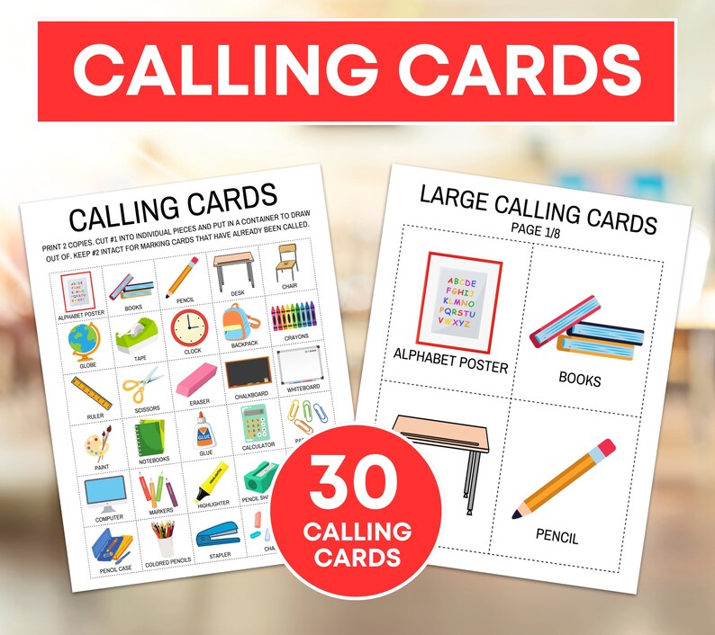 120 School Classroom Bingo Cards Printable Game, First Day Back to ...