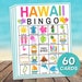 60 Hawaii Bingo Cards Printable Game, Luau Aloha Hawaiian Birthday ...