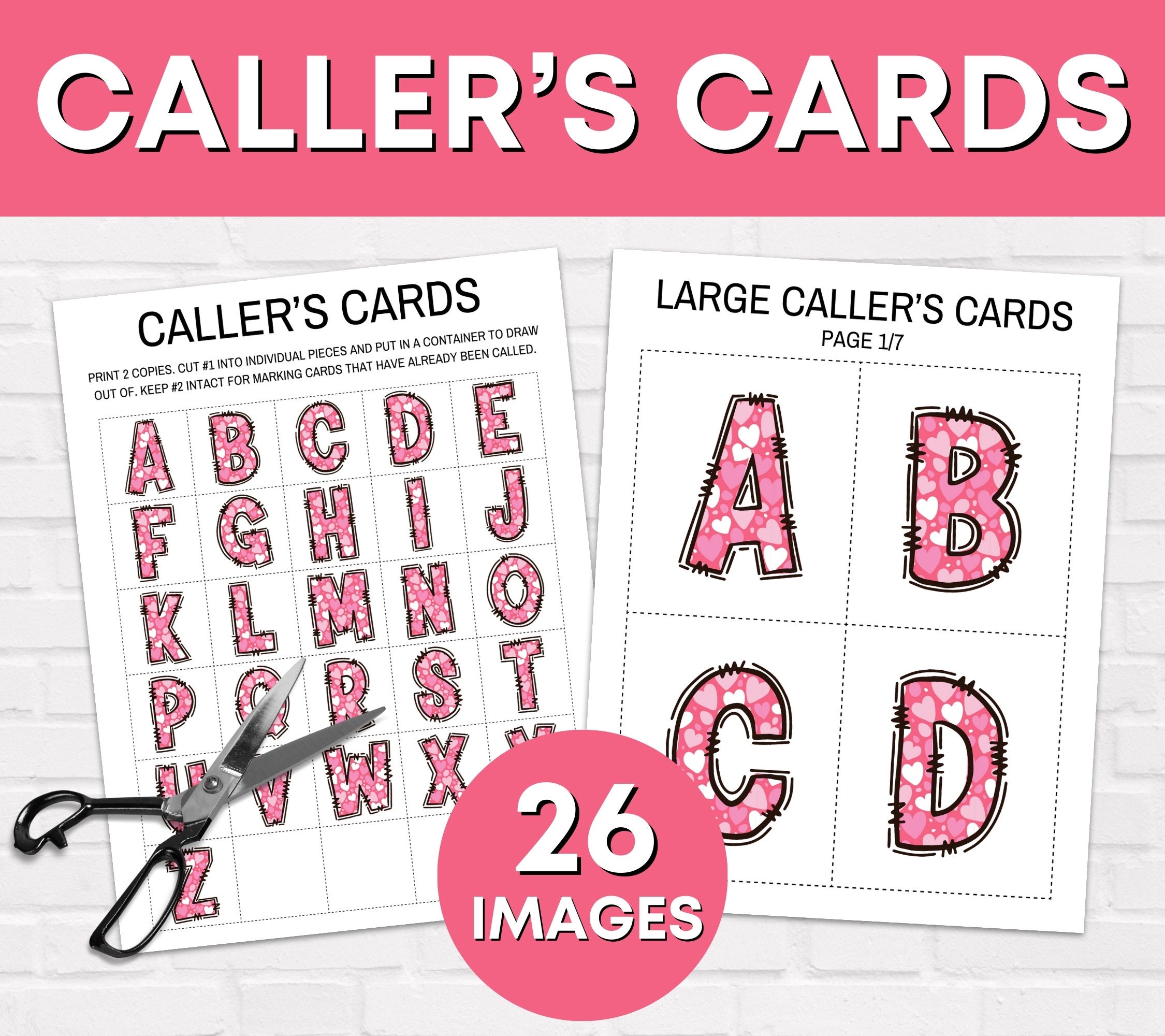 30 Valentines Alphabet Bingo Game Cards Printable, Valentine Classroom ...