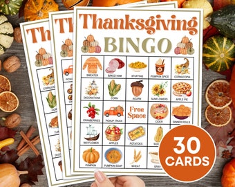 30 Fall Bingo Cards - Etsy