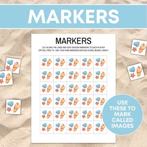 60 Beach Bingo Cards Printable Game, Beach Day Birthday Party Bingo ...