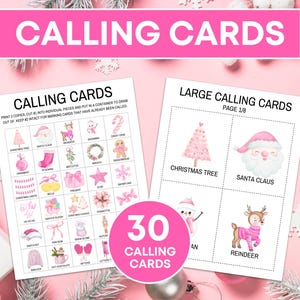 30 Pink Christmas Bingo Card Printable Game,girls Night Christmas Party ...
