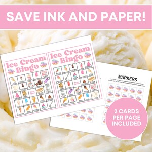 120 Ice Cream Bingo Cards Printable Game, Ice Cream Birthday Party ...