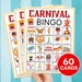 30 Carnival Bingo Cards Printable Game, Carnival Party Bingo Boards ...