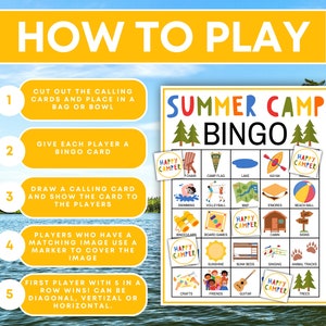 90 Summer Camp Bingo Cards Printable Game, Kids Camping Bingo Game ...