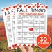 30 Fall Mingle Bingo Cards Printable Game, Fall Autumn Find Someone Who ...