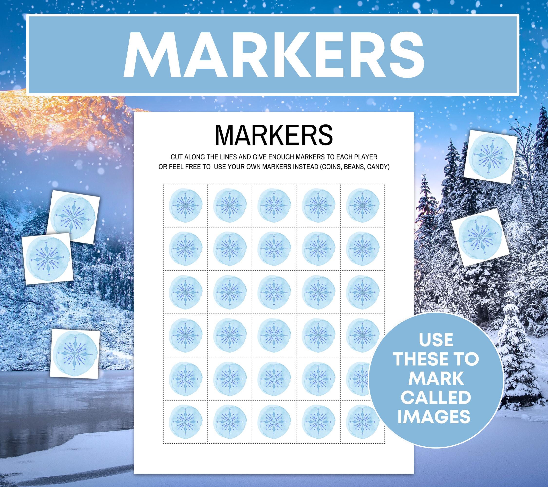 30 Winter Bingo Cards Printable Game,winter Bingo Board Activity for ...