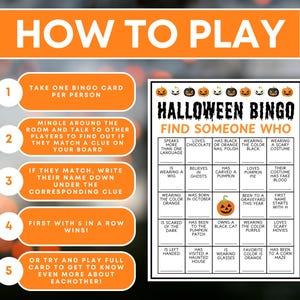120 Halloween Mingle Bingo Cards Printable Game, Halloween Fall Find ...