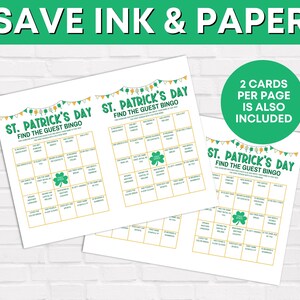 St Patrick's Day Find the Guest Bingo Game, St Patricks Day Party ...