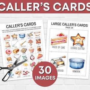 90 Baking Bingo Game Cards Printable, Baking Birthday Party Bingo ...