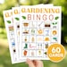 60 Gardening Bingo Cards Printable Game, Gardening Club Bingo Activity ...