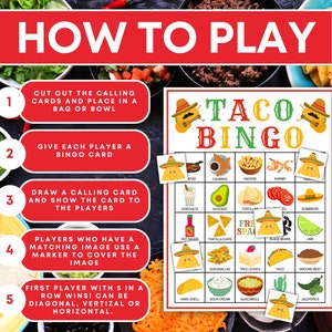 30 Taco Party Bingo Cards Printable Game, Fiesta Taco Tuesday Cinco De ...