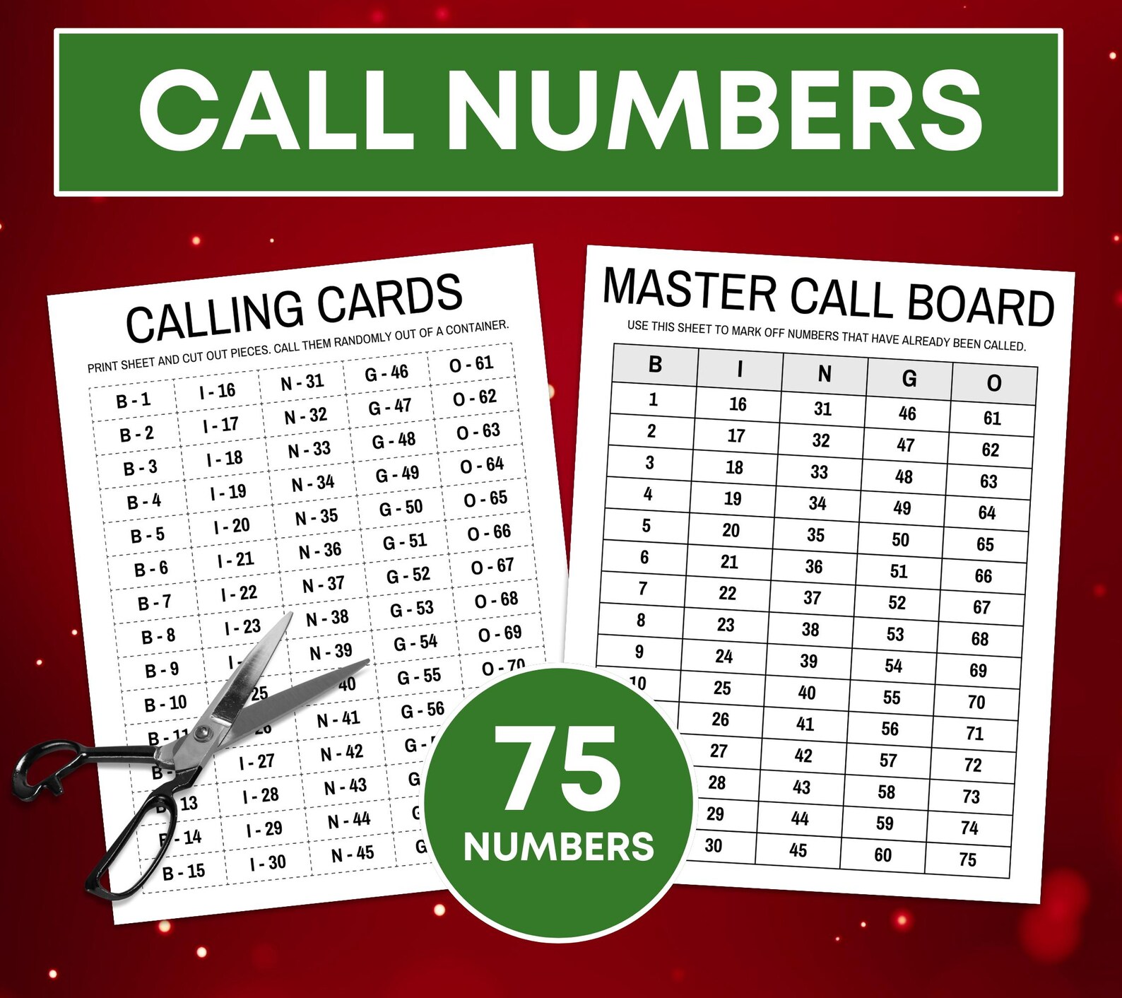 30 Christmas Bingo Card Printable Game,christmas Bingo Board Game for ...