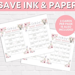 Elephant Baby Shower Bingo Cards, Baby Girl Shower Mingle Icebreaker ...