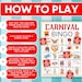 30 Carnival Bingo Cards Printable Game, Carnival Party Bingo Boards ...