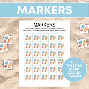 120 Beach Bingo Cards Printable Game, Beach Day Birthday Party Bingo ...