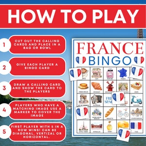 60 France Bingo Cards Printable Game, Paris France Travel Bingo Boards ...