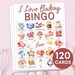 120 Baking Bingo Game Cards Printable, Baking Birthday Party Bingo ...
